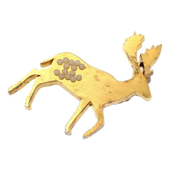 CHANEL | Jewelry | Chanel Deer Motif Brooch Ladies Gp Coco Mark A ...